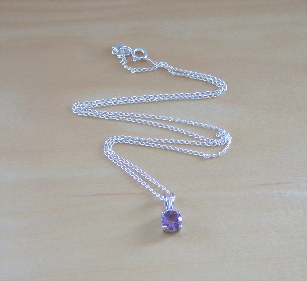 Sterling Silver Amethyst Pendant & Chain | Amethyst Necklace UK - Gift