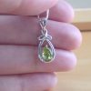 Sterling Silver Peridot Pendant & Chain | Peridot Necklace UK | Peridot ...