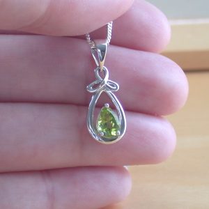 Sterling Silver Peridot Pendant & Chain | Peridot Necklace UK | Peridot ...