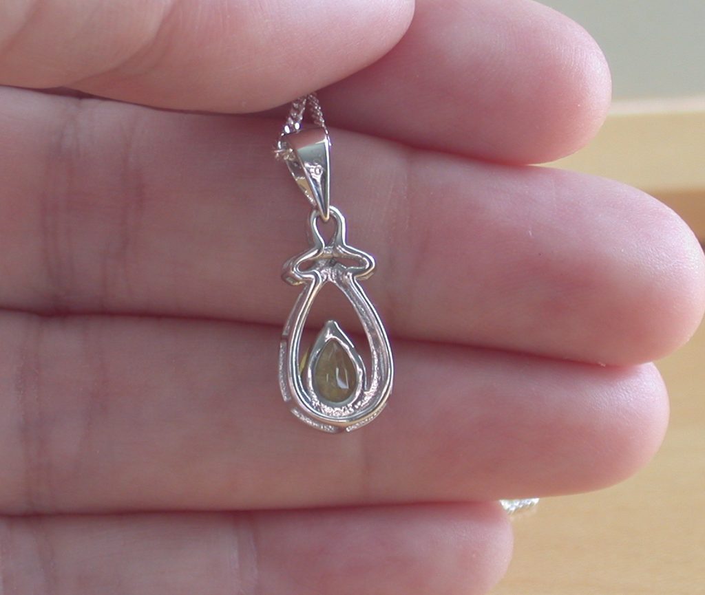Sterling Silver Peridot Pendant & Chain | Peridot Necklace|UK