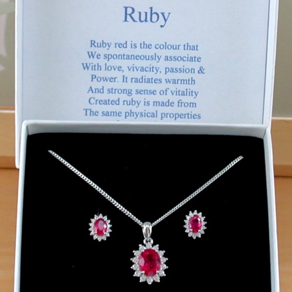 Ruby Jewellery | Ruby Earrings & Necklace |July Birthstone |UK