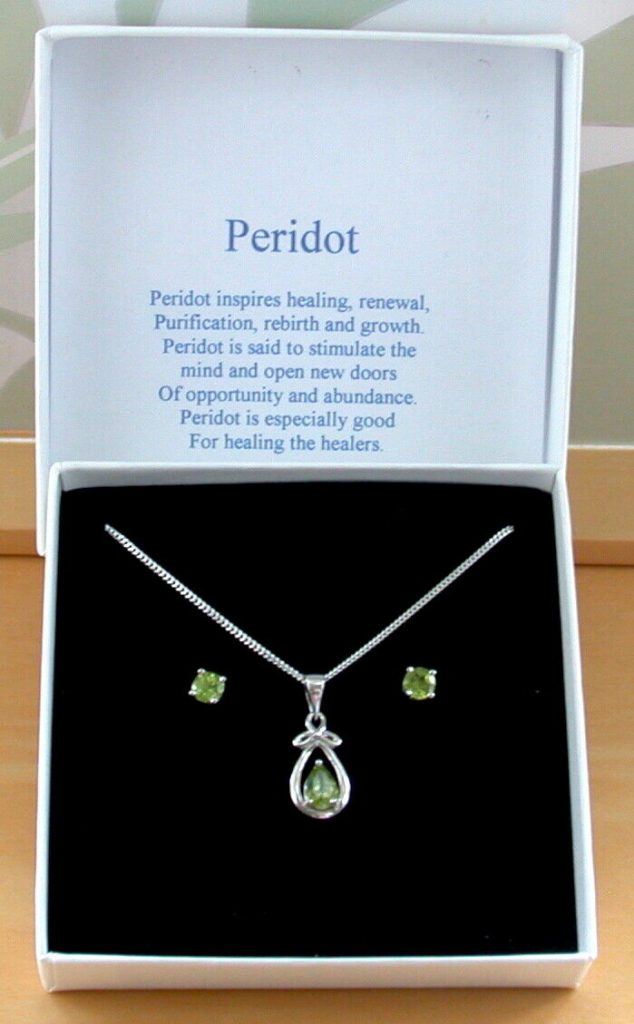 Sterling Silver Peridot Necklace & Earrings | Peridot Jewellery | UK